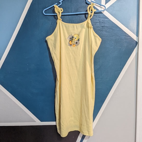 Warner Bros. | Dresses | Looney Tunes Tweety Bird Yellow Strapless ...
